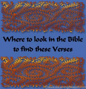 Where to look in the Bible to find these Verses ⋆ Discerning the World